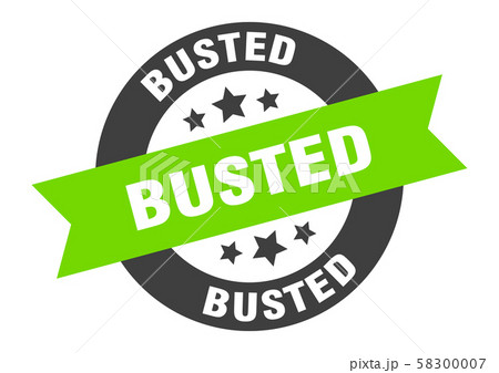 busted sign. busted black-green round ribbonのイラスト素材 [58300007] - PIXTA