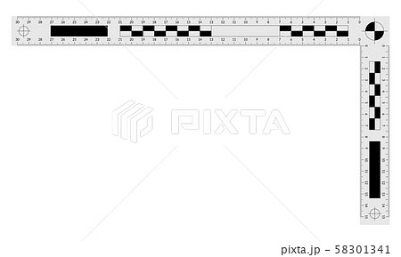 Double angled forensic ruler for measuring a crimeのイラスト素材 [58301341 ...