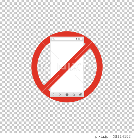 Browser window with search in prohibition sign.... - Stock Illustration ...