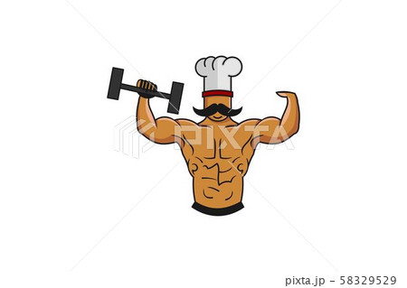 Muscle chef Logo design inspiration Isolated Onのイラスト素材 [58329529] - PIXTA