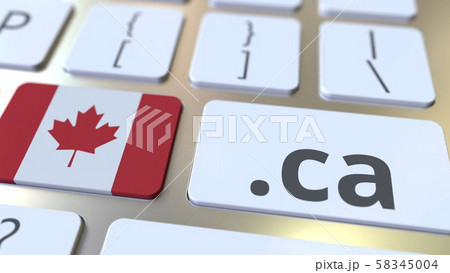 Canadian domain .ca and flag of Canada on the...のイラスト素材 [58345004] - PIXTA