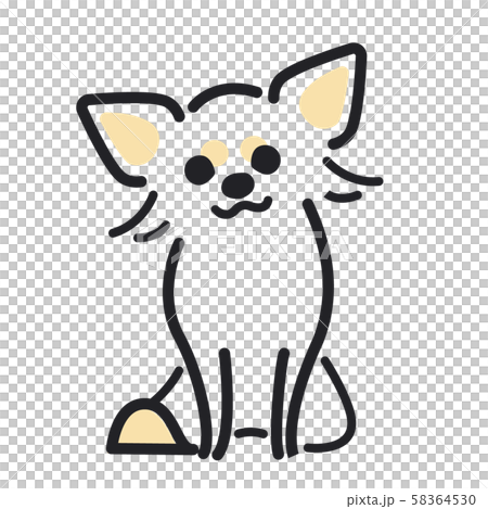 Dog pose facial expression 1 Chikawa Sit - Stock Illustration [58364530 ...