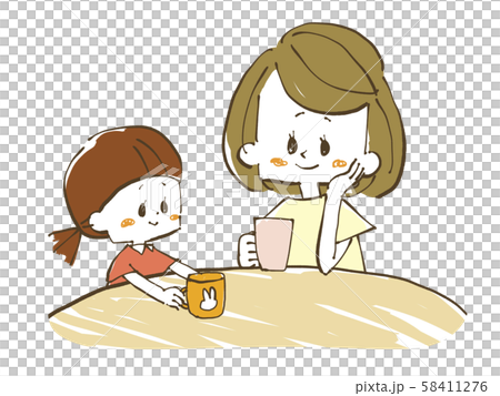 Parent and child tea time - Stock Illustration [58411276] - PIXTA