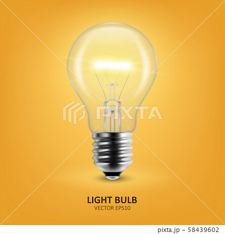 Vector 3d Realistic Turning On Light Bulb Icon...のイラスト素材 [58439602] - PIXTA