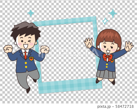 Middle and high school students' photo frames - Stock Illustration ...