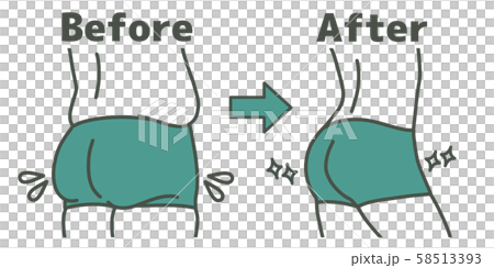 Diet-Hip Up-Before After-2 Colors - Stock Illustration [58513393] - PIXTA