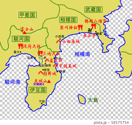 Sagami country Izu country map - Stock Illustration [58575754] - PIXTA