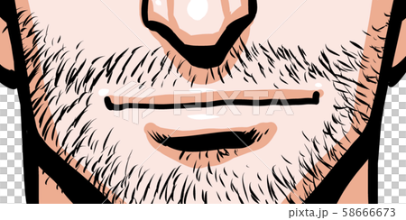 Mouth, male, beard, nasal hair, mole, hair,... - Stock Illustration ...