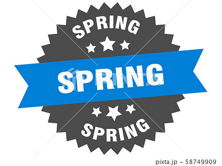 spring sign. spring blue-black circular band labelのイラスト素材 [58749909 ...