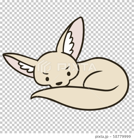 Illustration of a simple fennec fox (angry face) - Stock Illustration ...