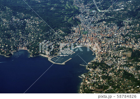 rapallo italy aerial viewの写真素材 [58784826] - PIXTA