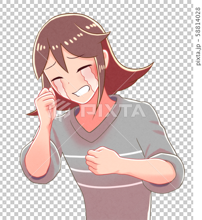 Girl touching tears - Stock Illustration [58814028] - PIXTA