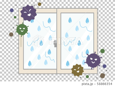 Windows with mold on condensation - Stock Illustration [58866354] - PIXTA