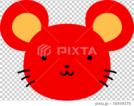 Mouse face character new year's place cute mascot - Stock Illustration ...