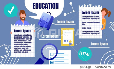 Informational Banner Student Exchange, Education.のイラスト素材 [58962879] - PIXTA