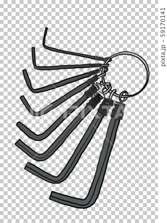 Tool L-shaped hexagon wrench - Stock Illustration [59170141] - PIXTA