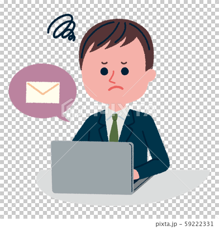 Illustration of a male employee who is troubled... - Stock Illustration ...