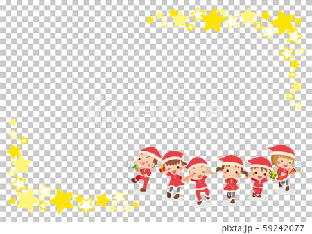 Kids in Santa costumes enjoying Christmas [Star... - Stock Illustration ...