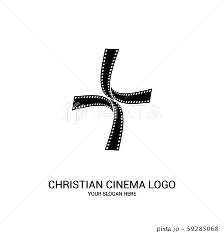 Christian cinema logo. Symbols of movies and...のイラスト素材 [59285068] - PIXTA