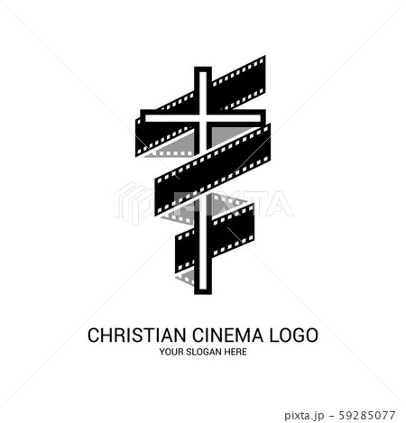 Christian cinema logo. Symbols of movies and...のイラスト素材 [59285077] - PIXTA