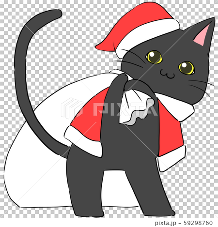 Santa black cat 2 - Stock Illustration [59298760] - PIXTA