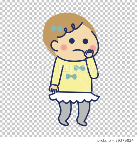 Infant expressionless 3 facing right - Stock Illustration [59379824 ...