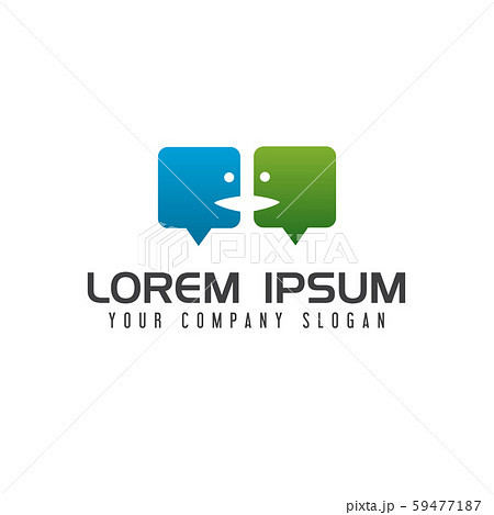 chat people logo design concept templateのイラスト素材 [59477187] - PIXTA