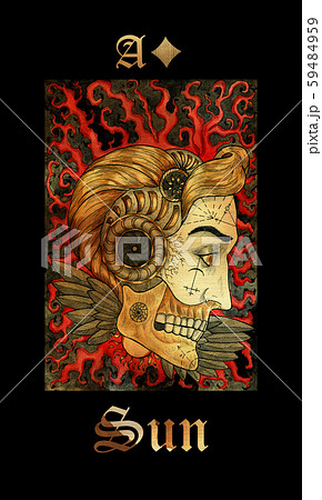 Sun. Card of Lenormand oracle deck Gothic...のイラスト素材 [59484959] - PIXTA