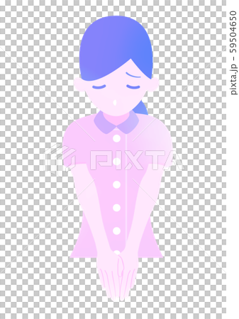 Female nurse to apologize watercolor style pose... - Stock Illustration ...