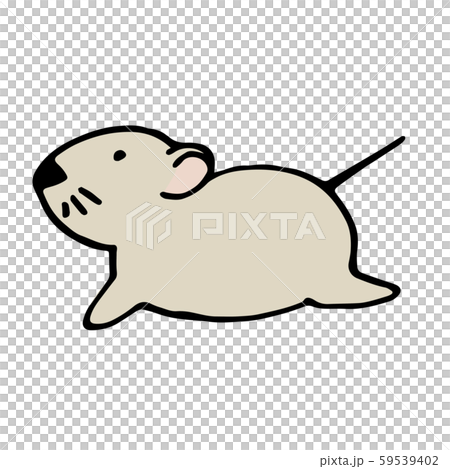 Hand drawn illustration of a running mouse - Stock Illustration ...