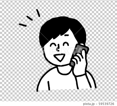 Man (simple) calling on smartphone - Stock Illustration [59539726] - PIXTA