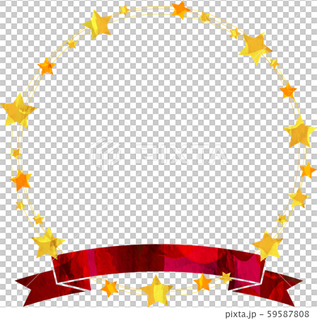 Stars_Frames_Circle_Ribbon_Illustration_Cut-out... - Stock Illustration ...