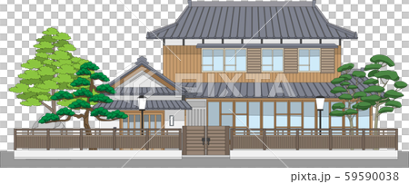 19 Japanese style house with moat - Stock Illustration [59590038] - PIXTA