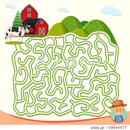 farm maze puzzle conceptのイラスト素材 [59644477] - PIXTA