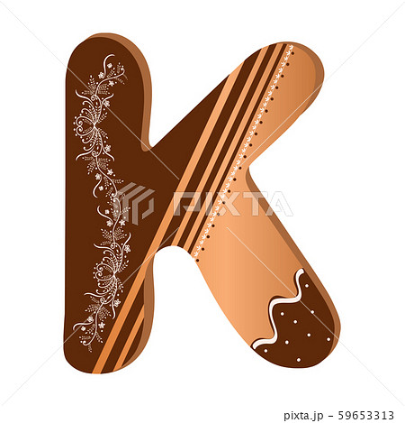 Cookie Alphabet, Letter K cookie vector,...のイラスト素材 [59653313] - PIXTA