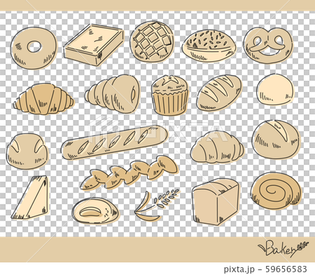 Pan illustration set: Millipen style pastel - Stock Illustration ...