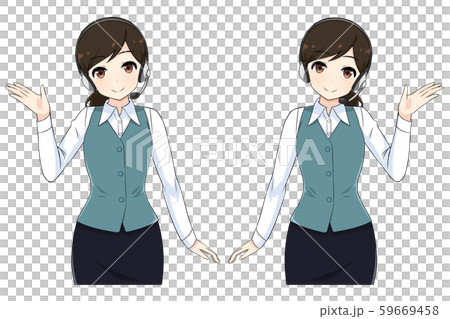 Operator female guidance left and right set... - Stock Illustration ...