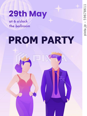 Prom party poster template with young and...のイラスト素材 [59678611] - PIXTA