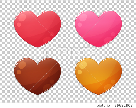 Glossy heart illustration_4 colors - Stock Illustration [59681908] - PIXTA