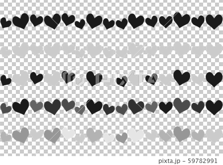 Monochrome heart line set - Stock Illustration [59782991] - PIXTA
