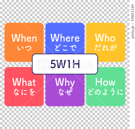 5W1H illustration simple, colorful - Stock Illustration [59803194] - PIXTA