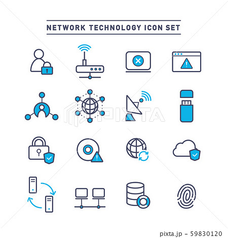 NETWORK TECHNOLOGY ICON SETのイラスト素材 [59830120] - PIXTA