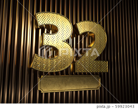 number 32 (number thirty-two) with small holesのイラスト素材 [59923043] - PIXTA