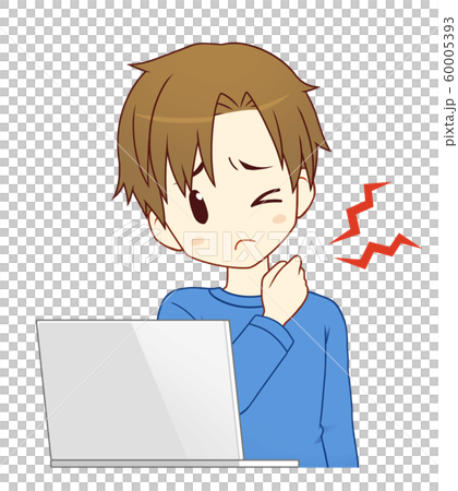 PC tired, male - Stock Illustration [60005393] - PIXTA