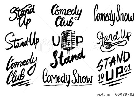 Lettering Stand Up. Calligraphic text comedy...のイラスト素材 [60089782] - PIXTA