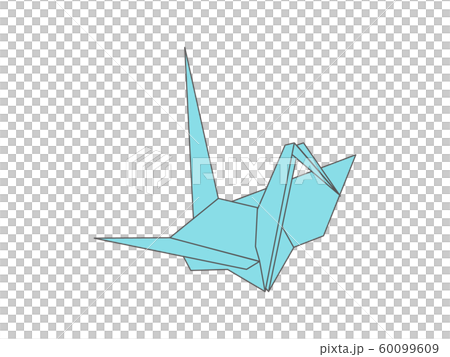 Light blue paper crane - Stock Illustration [60099609] - PIXTA