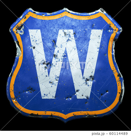 Public road sign in blue and orange color with...のイラスト素材 [60114489] - PIXTA