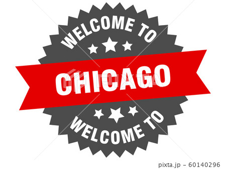 Chicago sign. welcome to Chicago red stickerのイラスト素材 [60140296] - PIXTA