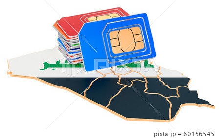 Sim cards on the Iraqi mapのイラスト素材 [60156545] - PIXTA