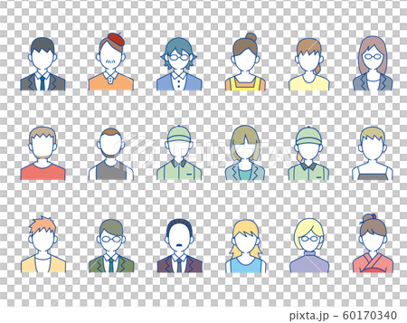 人物アイコンセット2のイラスト素材 [60170340] - PIXTA